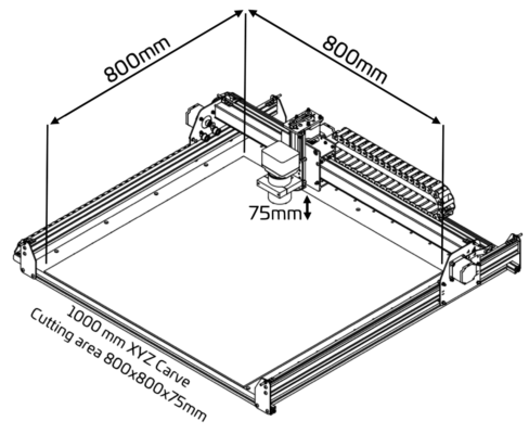 3DTEK CNC Router Critical Dimensions - 3DTek CNC